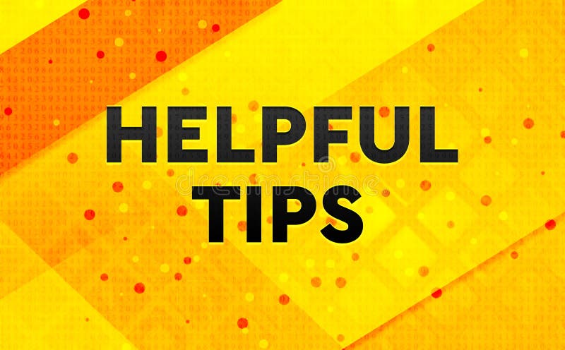 Helpful Tips Abstract Digital Banner Yellow Background Stock ...