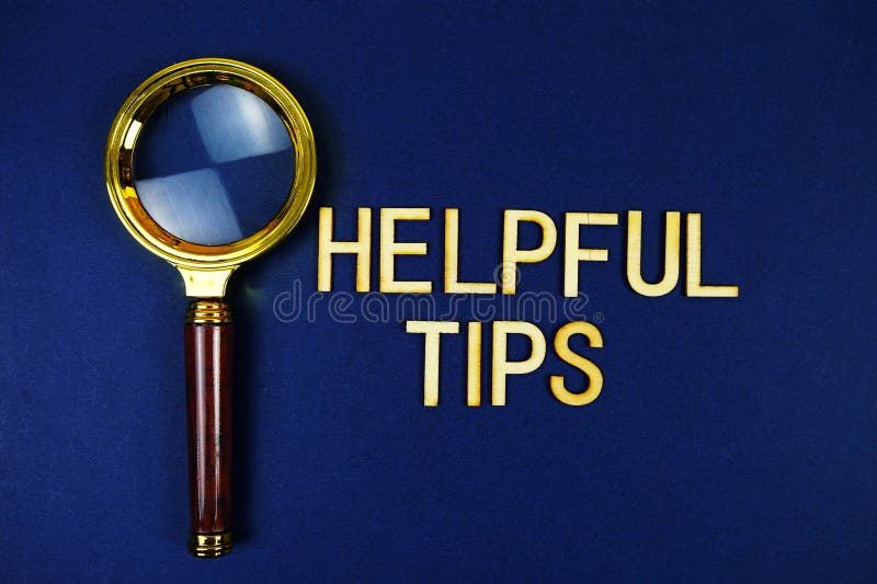 Helpful Tips Alphabet Letters with Magnifying Glass on Navy Blue ...
