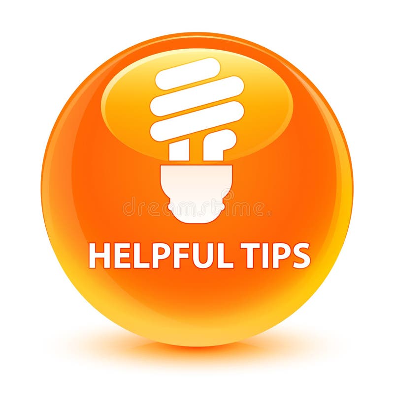 Helpful Tips (bulb Icon) Glassy Orange Round Button Stock Illustration ...
