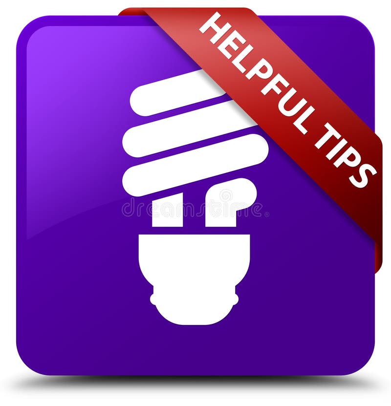 Helpful Tips (bulb Icon) Purple Square Button Red Ribbon in Corn Stock ...