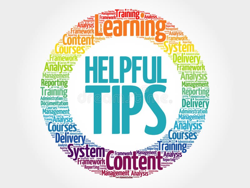 Helpful Tips Circle Word Cloud Stock Illustration - Illustration of ...