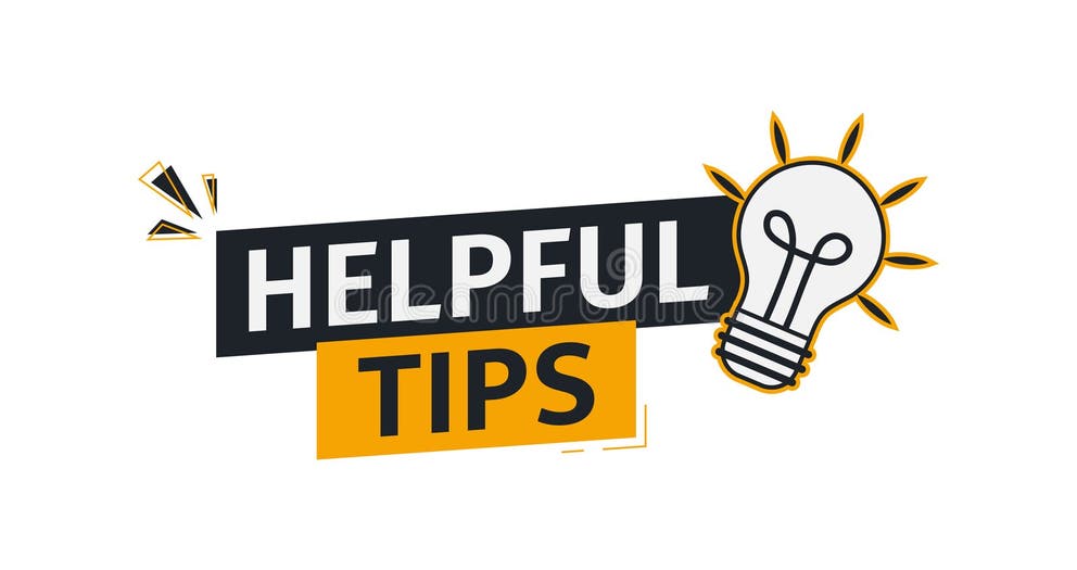 Helpful Tips Label Design with Light Bulb and Rays Stock Vector ...