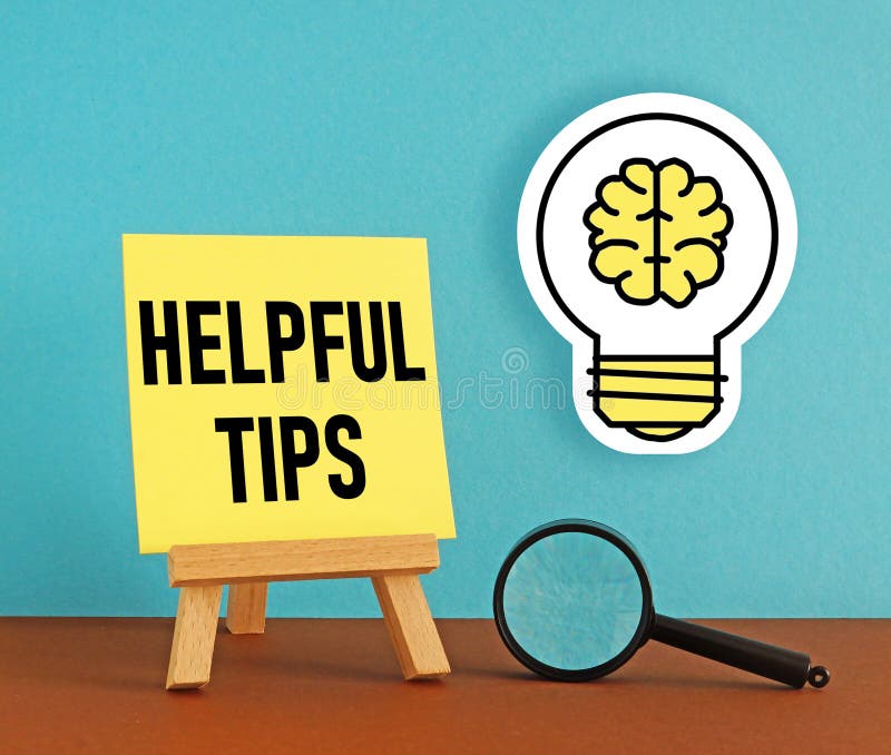 Helpful Tips are Shown Using the Text and Picture of Lamp Stock Photo ...