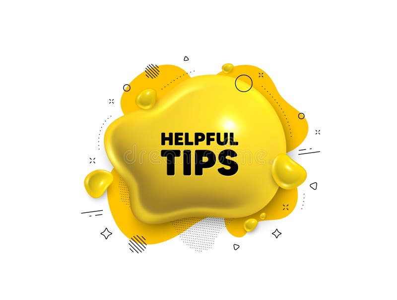 Helpful Tips Symbol. Education Faq Sign. Abstract Liquid 3d Shape ...