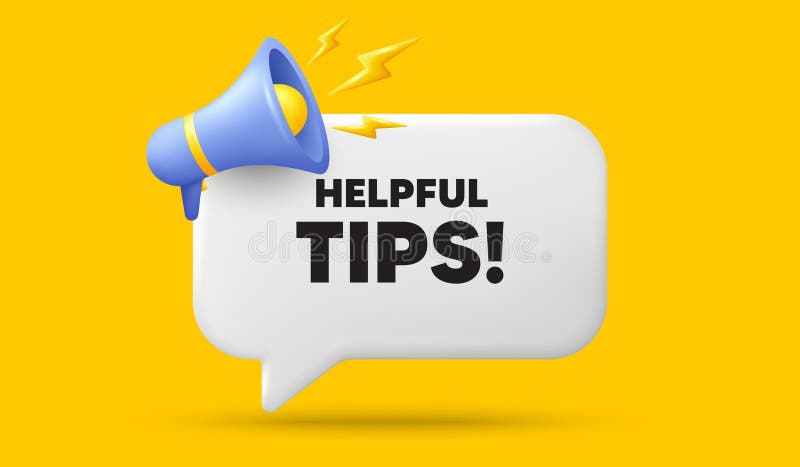 Helpful Tips Symbol. Education Faq Sign. 3d Speech Bubble Banner ...