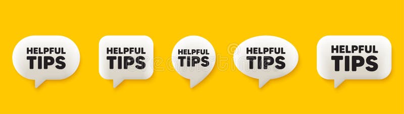 Helpful Tips Symbol. Education Faq Sign. 3d Speech Chat Bubbles. Vector ...