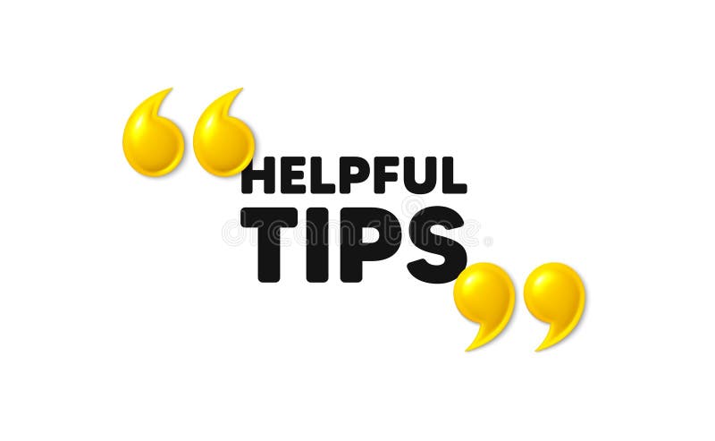 Helpful Tips Symbol. Education Faq Sign. 3d Quotation Marks. Vector ...