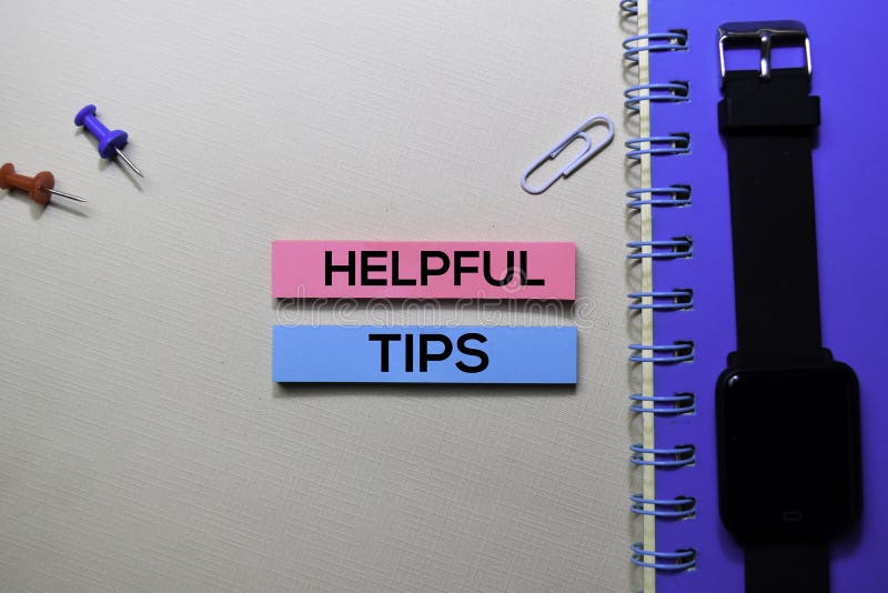 Helpful Tips Text on Sticky Notes Isolated on Office Desk Stock Photo ...