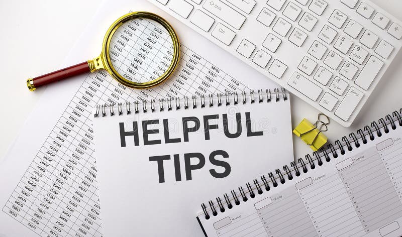 Helpful Tips Text Written on a Notebook on Chart with Keyboard and ...