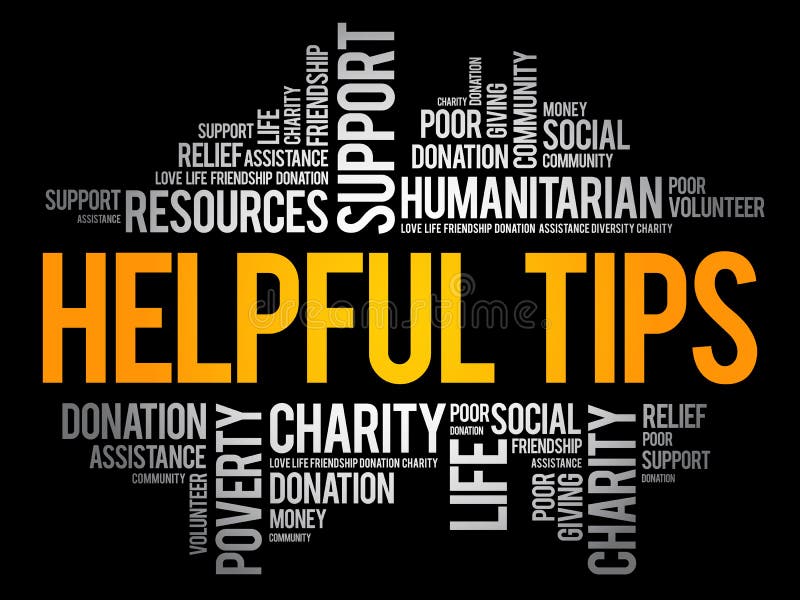 Helpful Tips Word Cloud Collage Stock Illustration - Illustration of ...