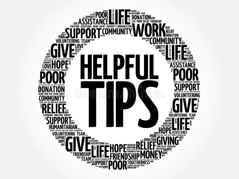 Helpful Tips Word Cloud Collage Stock Illustration - Illustration of ...