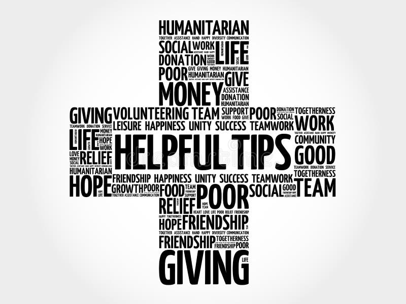Helpful Tips Word Cloud Collage Stock Illustration - Illustration of ...