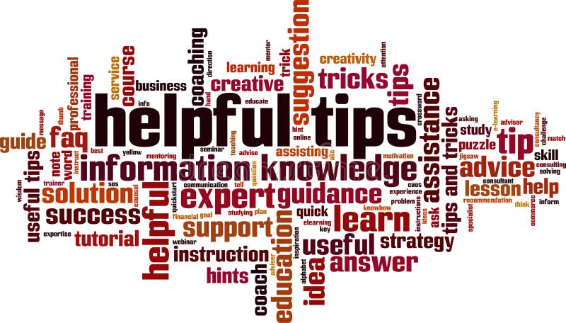 Helpful tips word cloud stock vector. Illustration of tricks - 291528668