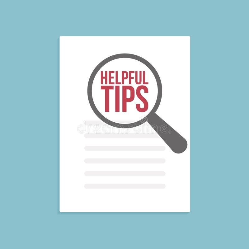 Helpful Tips Word Magnifying Glass Stock Vector - Illustration of sign ...