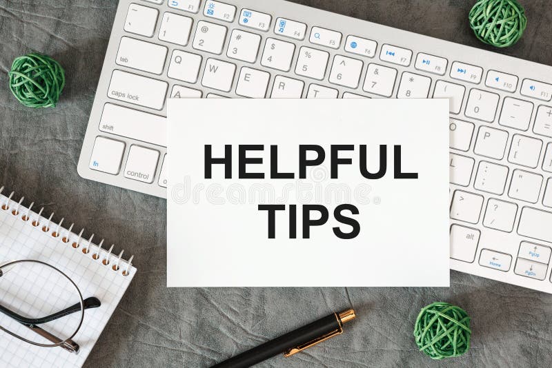 Helpful Tips is Written in a Document on the Office Desk Stock Image ...