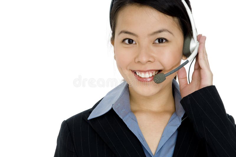 Helpful Young Woman stock photo. Image of headset, helpdesk - 1624580