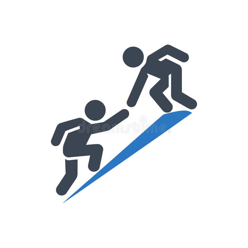 Helping Climb Hill Icon stock vector. Illustration of mountain - 349981569