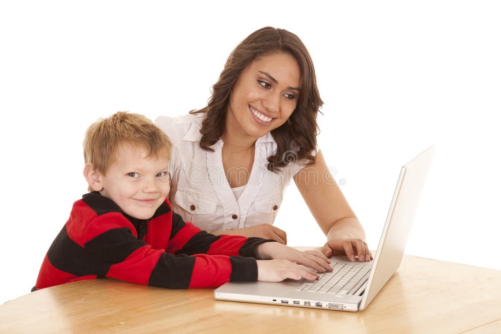 Helping on computer stock photo. Image of lifestyle, caucasian - 20661660