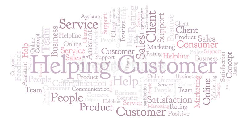 Helping Customer Word Cloud. Stock Illustration - Illustration of ...