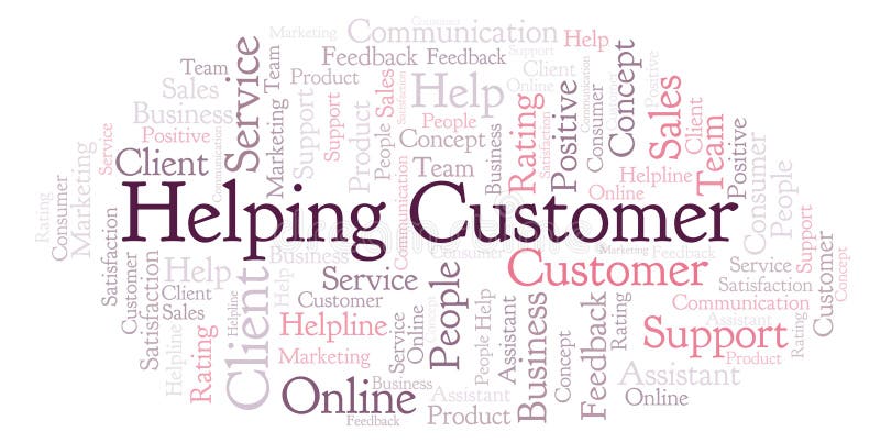 Helping Customer Word Cloud. Stock Illustration - Illustration of team ...