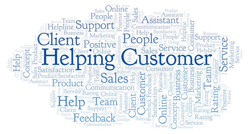 Helping Customer Word Cloud. Stock Illustration - Illustration of print ...