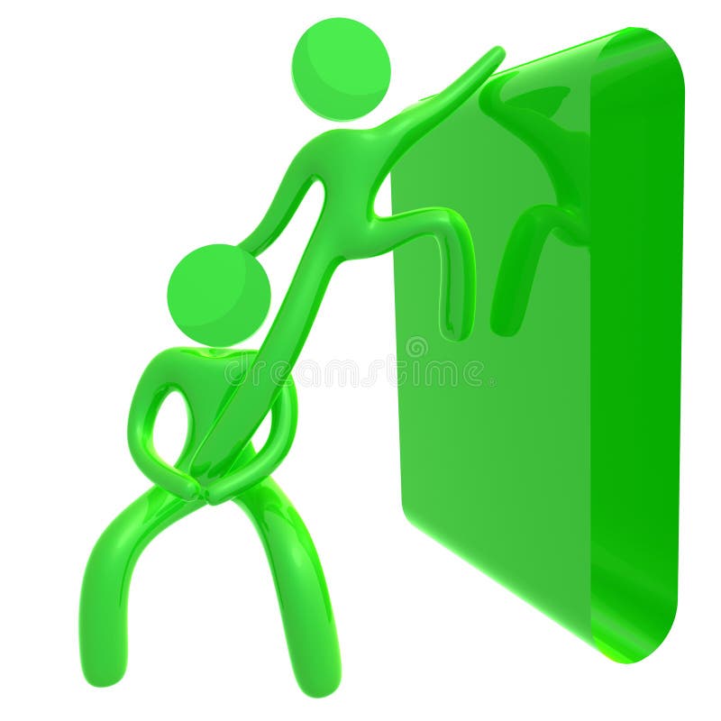 3d person helping old man stock illustration. Illustration of concept ...