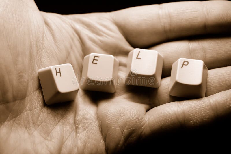 Helping hand stock image. Image of black, keyboard, monochrome - 11826809