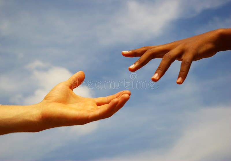 Helping hand stock image. Image of friend, path, clouds - 6051737