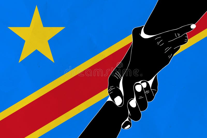 Helping Hand Against the Democratic Republic of the Congo Flag. the Concept of Support. Two ...
