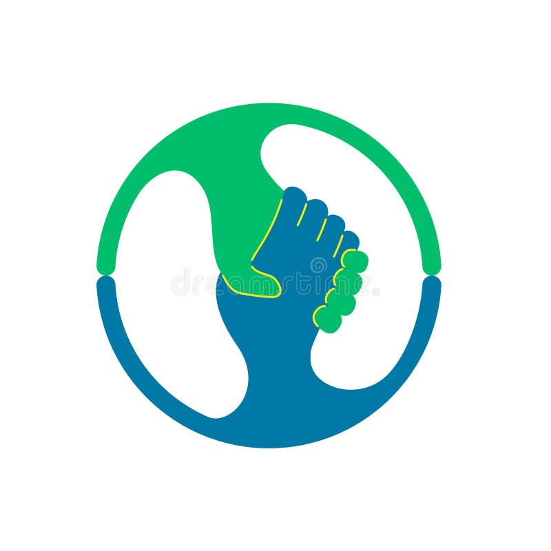 Helping Hand Clenches Hand in Round Logo Shape. Stock Illustration ...