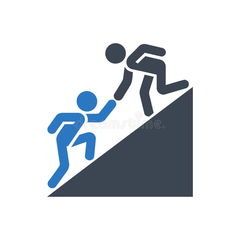 Helping Hand Climbing Icon stock vector. Illustration of upward - 349986354