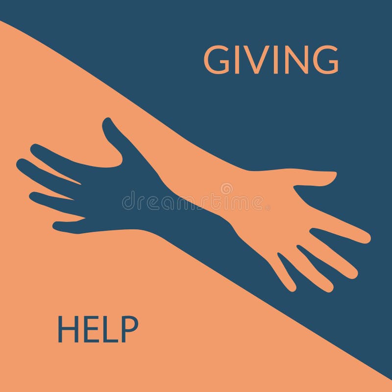 Helping Hand Concept. Gesture, Sign of Help and Hope. Two Hands Taking ...
