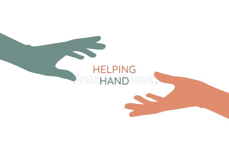 Helping Each Other Sketch Illustration Two Hands Holding Stock ...