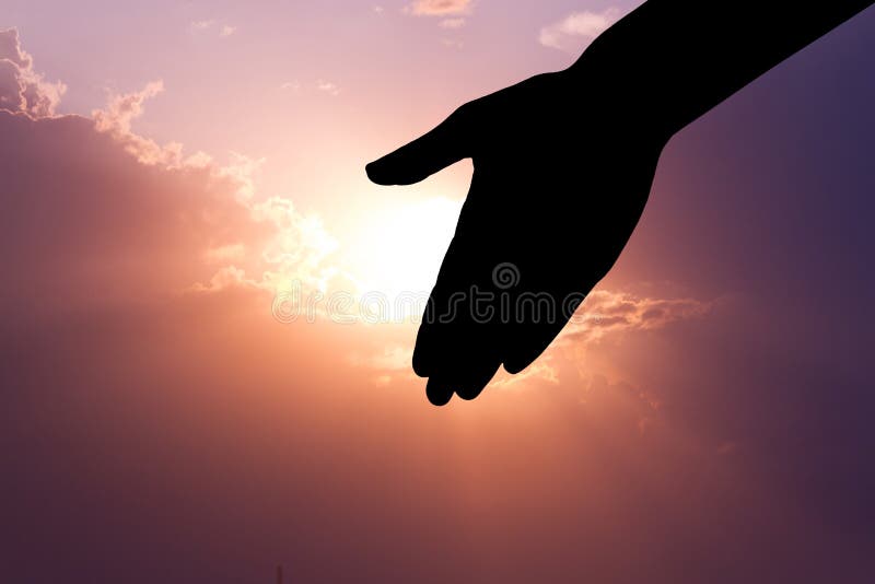 Helping hand from heaven stock image. Image of cooperation - 173834655