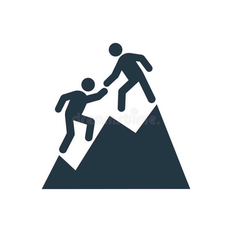 Helping Hand Icon stock vector. Illustration of mountain - 361768393
