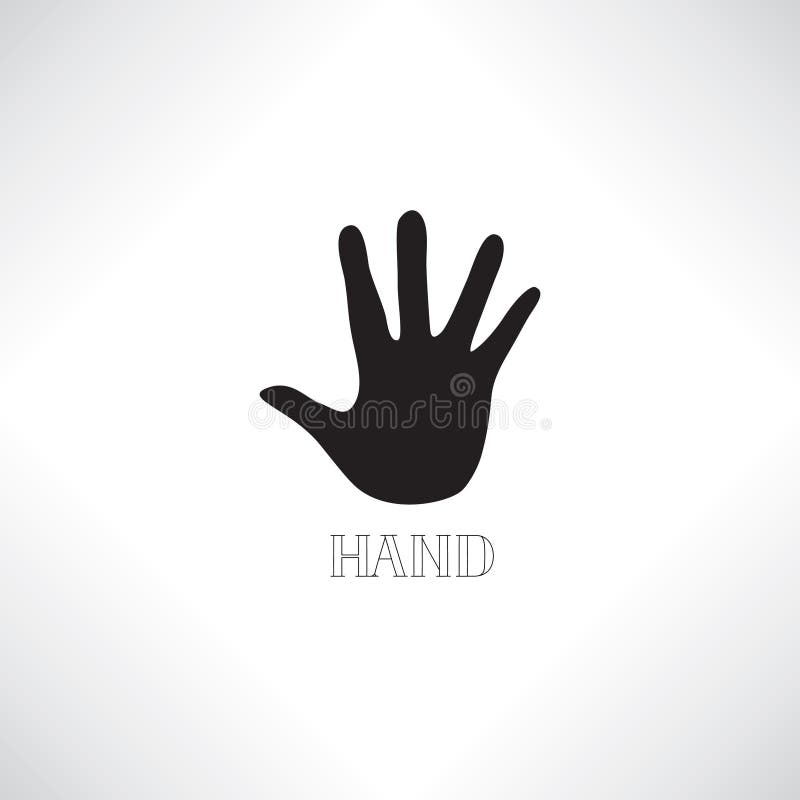 Helping Hand Icon. Human Hand Silhouette with Shadow and Lettering ...