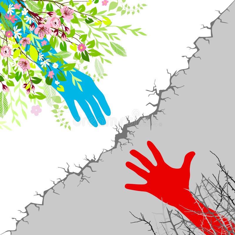 Helping Hand. a Person Helps Another. Getting Rid of Addiction ...