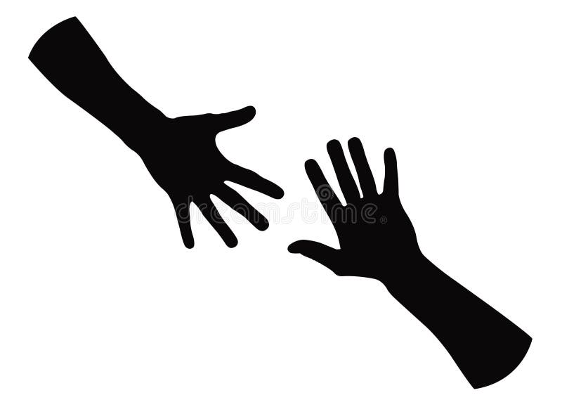 Helping hand silhouette stock vector. Illustration of hand - 87932892