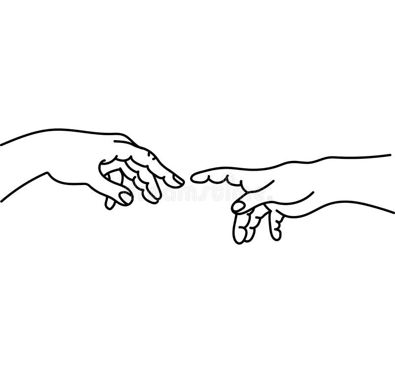 Helping Hands Black Outline Vector Stock Vector - Illustration of ...