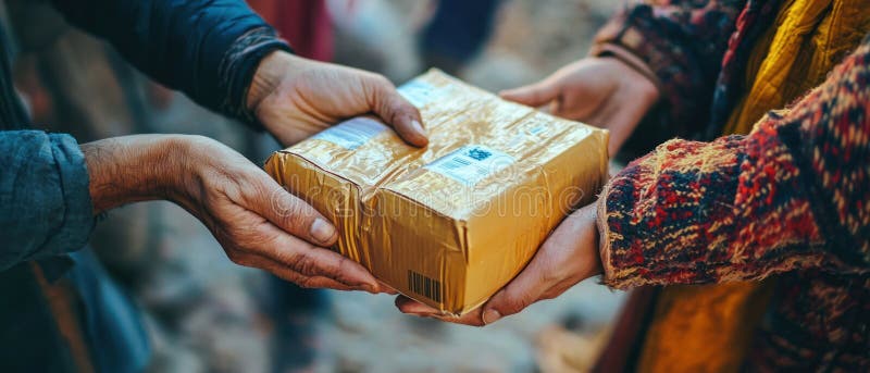 Helping Hands Exchange Package, Symbolizing Support and Care Stock ...