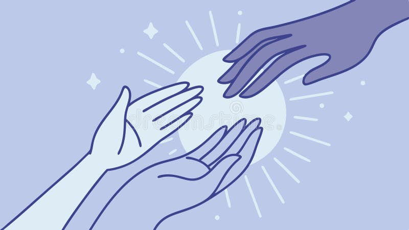 Helping Hands with Radiant Light, Healing, Support, Vector Design ...