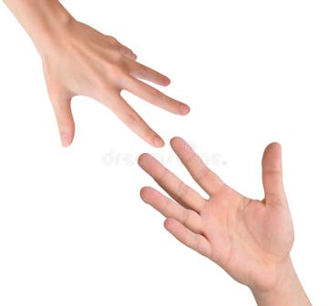 Helping Hands Reaching on White Stock Image - Image of bond ...