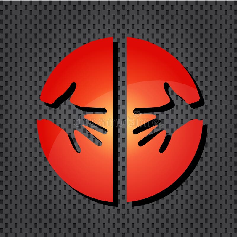 Helping hands red icon stock vector. Illustration of life - 23620954