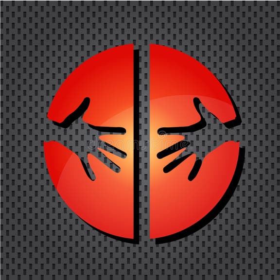 Helping hands red icon stock vector. Illustration of life - 23620954