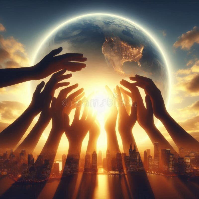 Helping Hands in Silhouette Representing Unity and Friendship Worldwide ...
