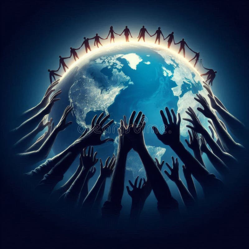Helping Hands in Silhouette Representing Unity and Friendship Worldwide ...