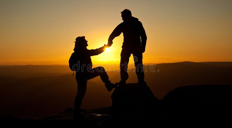 Man Helping Woman To Stand Up Stock Photo - Image of holding, support ...