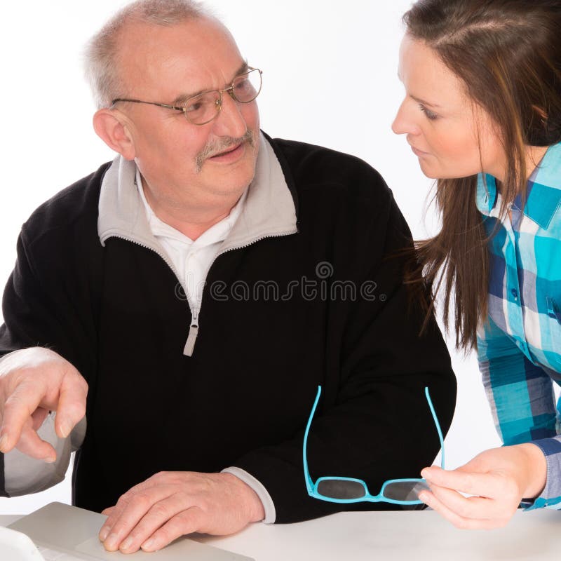 Helping with new computer stock photo. Image of people - 29087216