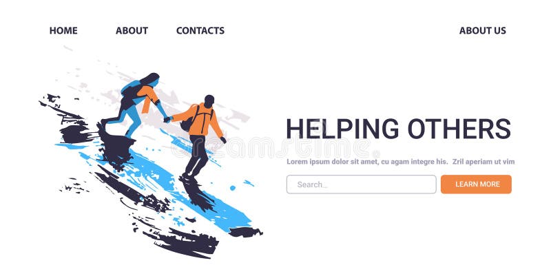 Helping Others Concept People Climbing Mountain Teamwork Assistance ...