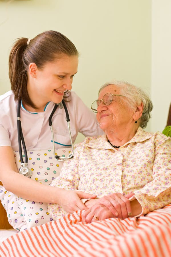 Helping A Sick Elderly Woman Stock Image - Image of concept, hand: 13175953